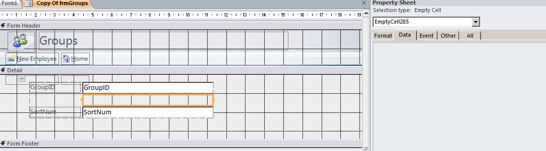 Empty cell that won't go away on a form | Access World Forums