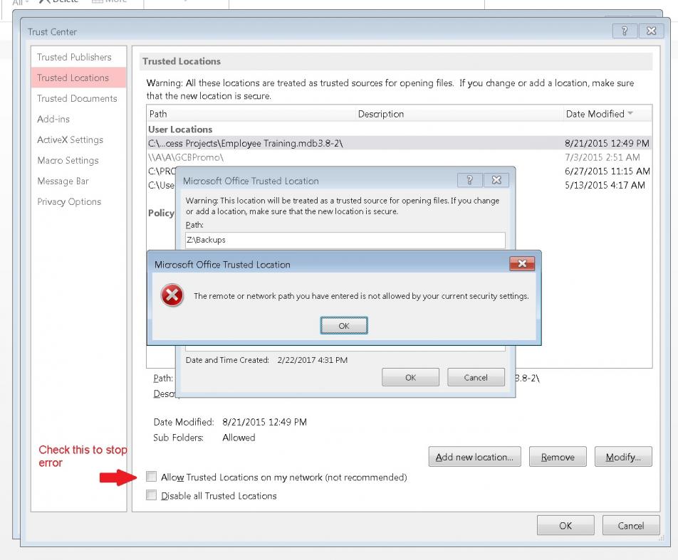 Question - Security Settings | Access World Forums