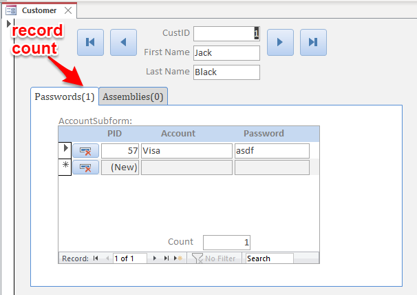 Solved Update Subform Record Count On A Tab Access World Forums