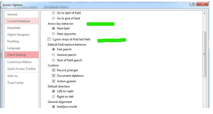 curser highlights each letter in Access | Access World Forums