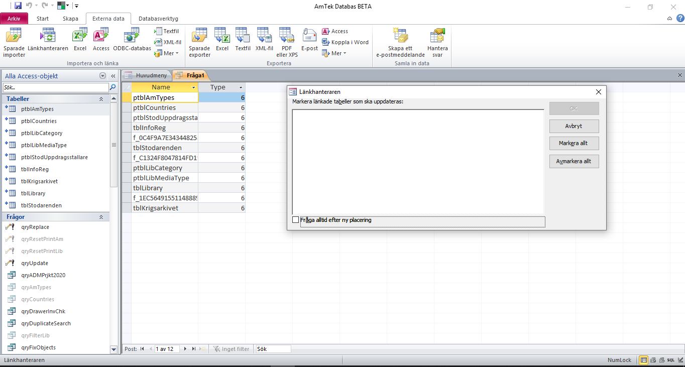 Linked Table Manager Empty Access World Forums