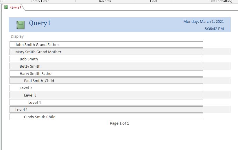 Family Tree Report structure | Page 2 | Access World Forums